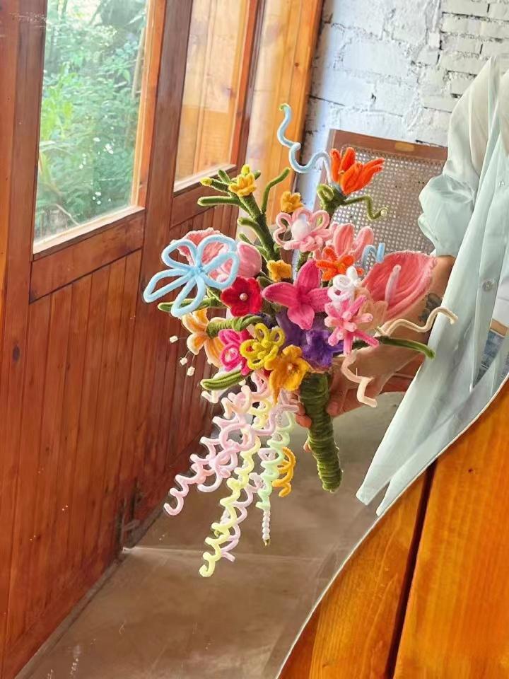 handmade Twisting stick flowers bouquet – By Coquette
