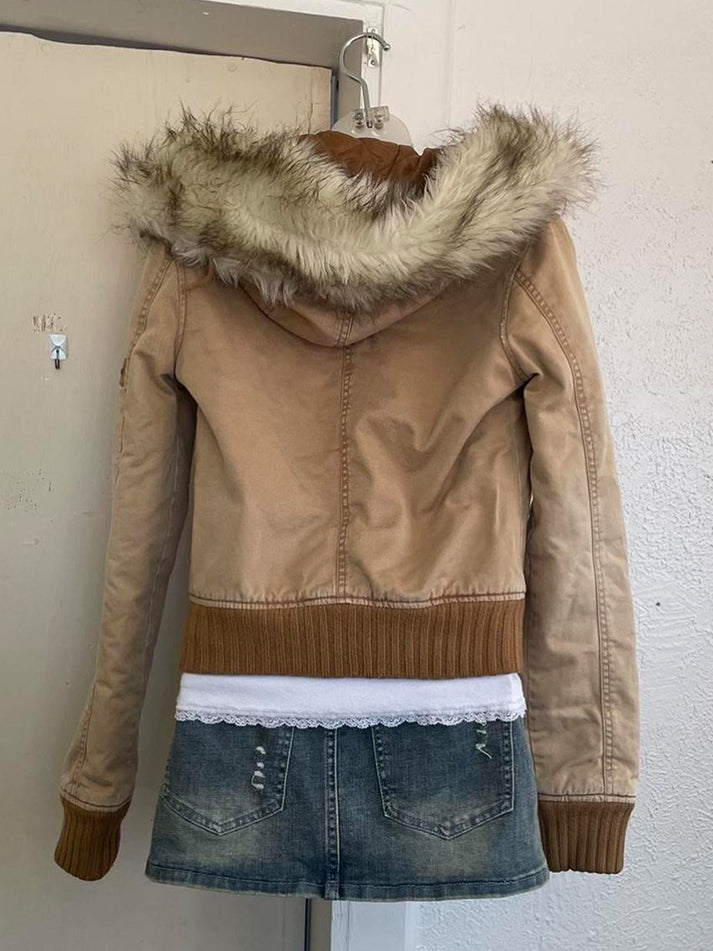 retro brown design jacket – By Coquette