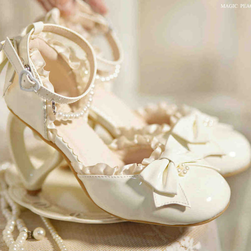 Heart Shape Heels Bow Sandals – By Coquette