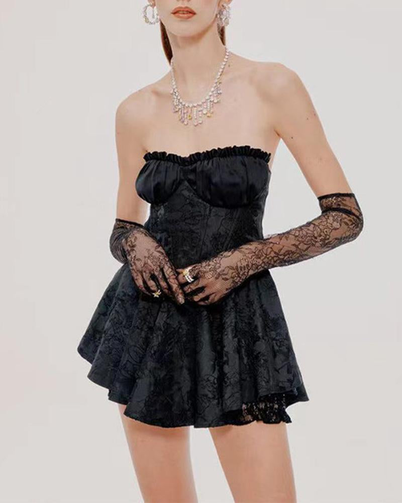 Satin Jacquard Ballet Mini Coquette Dress – By Coquette