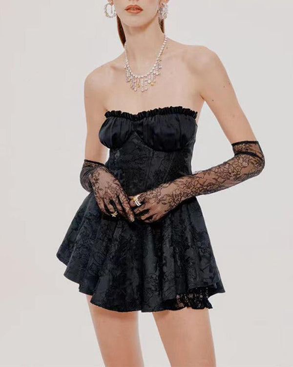 Satin Jacquard Ballet Mini Coquette Dress – By Coquette
